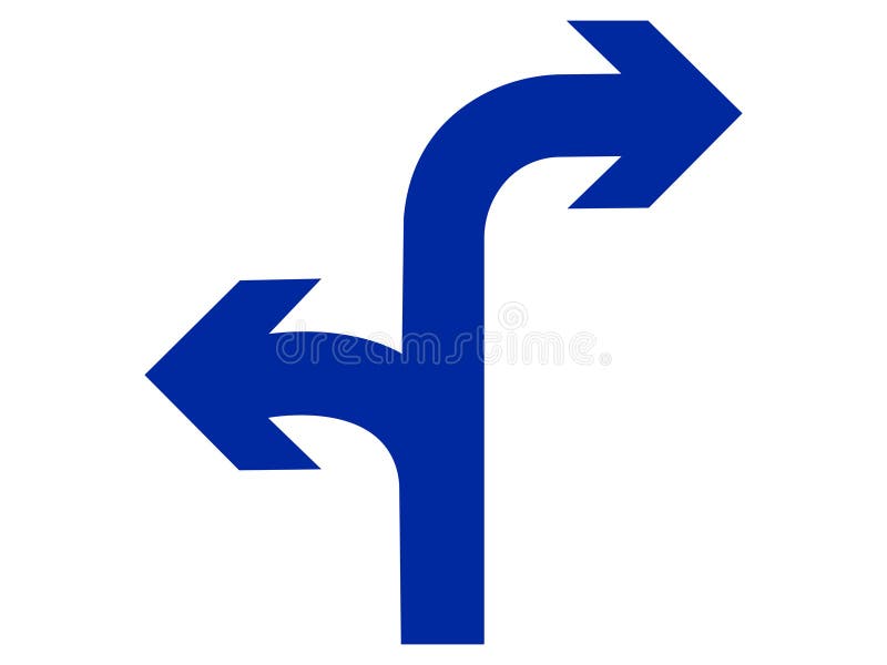 Black Silhouette of a Dual-directional Arrow Symbol Stock Illustration ...