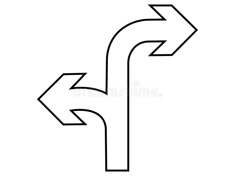 Black Silhouette of a Dual-directional Arrow Symbol Stock Illustration ...