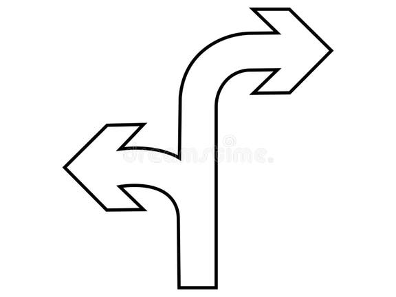 Black Silhouette of a Dual-directional Arrow Symbol Stock Illustration ...