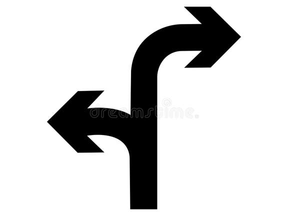 Black Silhouette of a Dual-directional Arrow Symbol Stock Illustration ...