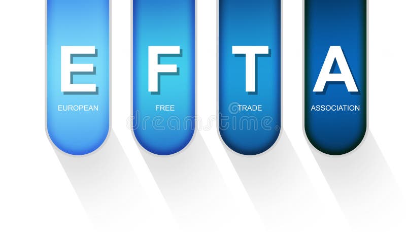 European Free Trade Association EFTA 3d Render in Map Stock ...