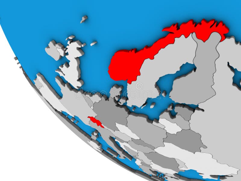 EFTA countries on 3D globe stock illustration. Illustration of globe ...