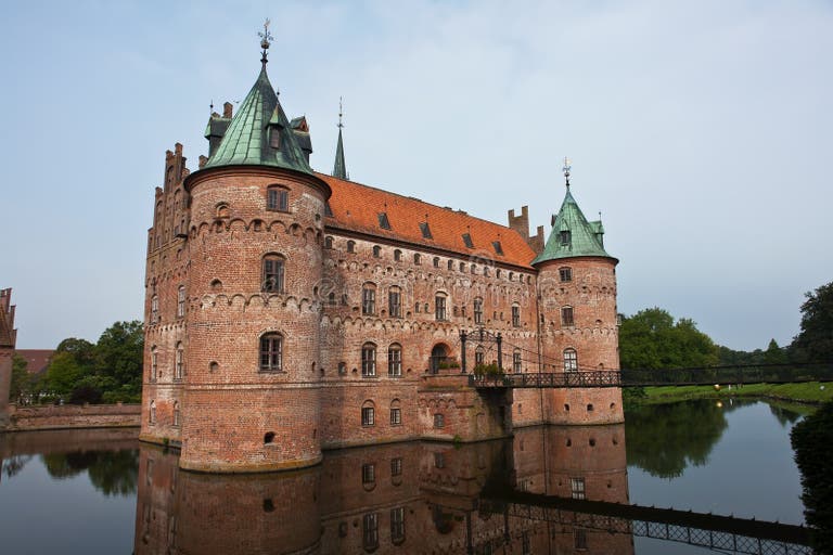 Egeskov Castle Funen Denmark Stock Image - Image of fort, monument ...