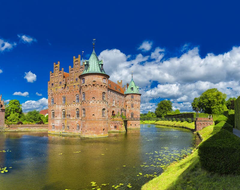 Egeskov Castle, Funen, Denmark. Stock Photo - Image of ancient ...
