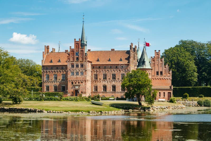 Egeskov Castle on Funen Island in Denmark Stock Image - Image of ...