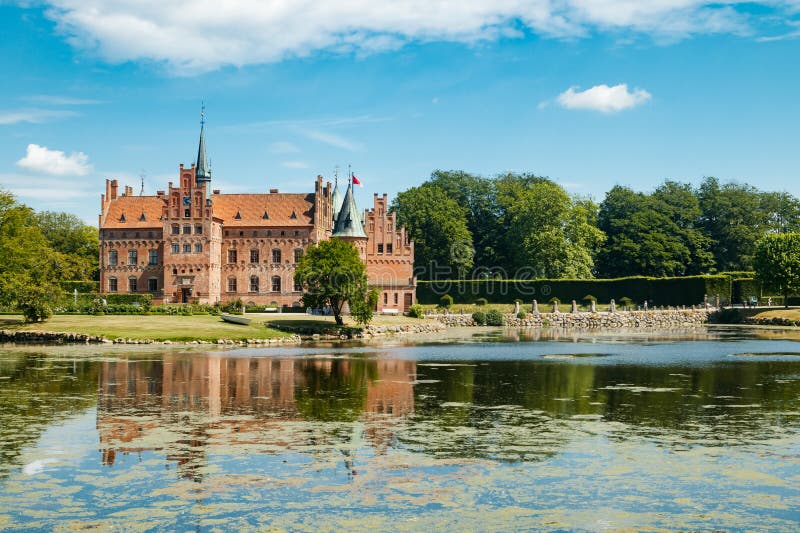 Egeskov Castle on Funen Island in Denmark Stock Image - Image of island ...