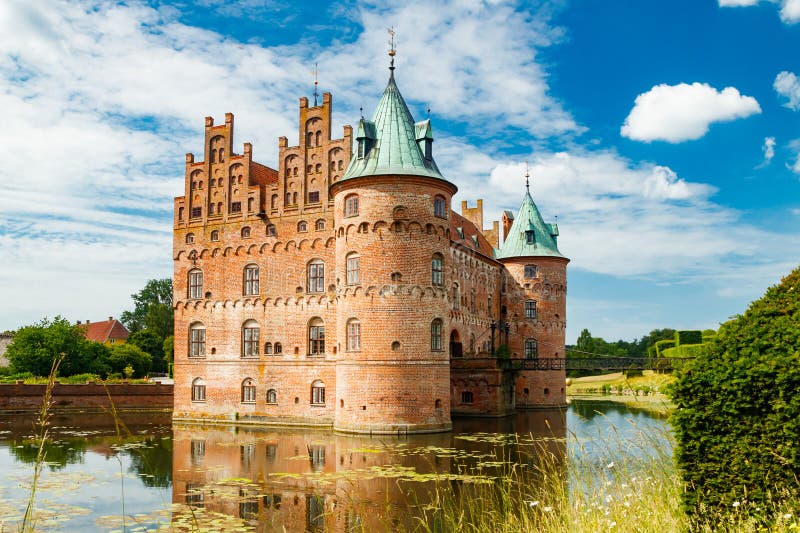 Egeskov Castle on Funen Island in Denmark Stock Photo - Image of ...