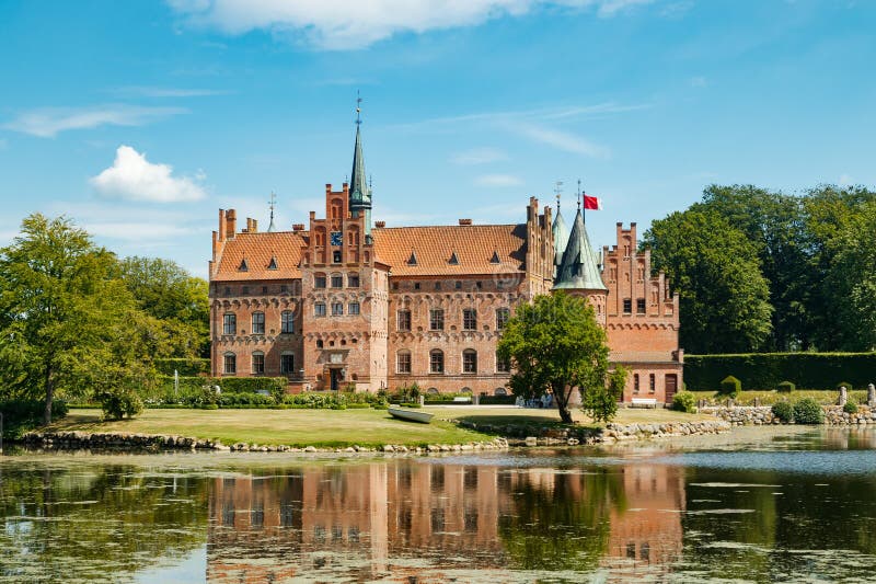 Egeskov Castle on Funen Island in Denmark Stock Image - Image of fort ...
