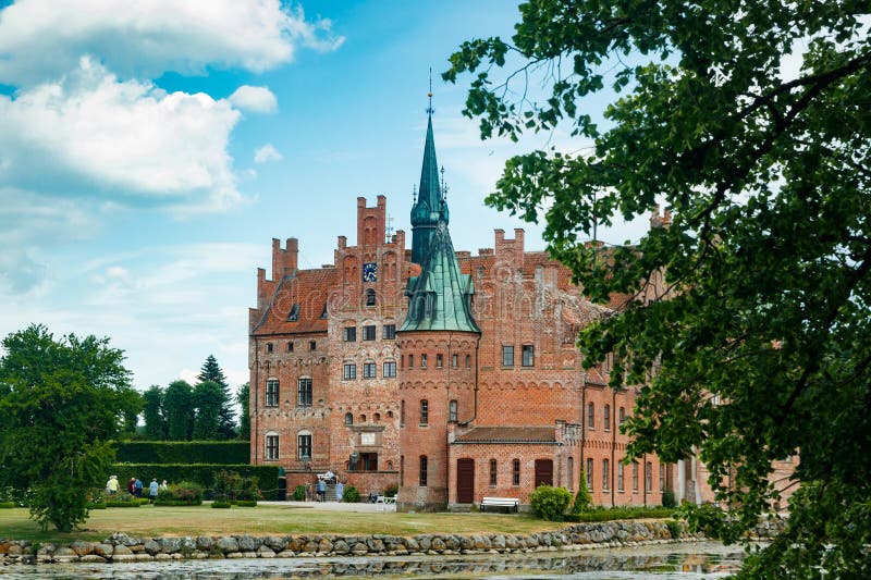 Egeskov Castle on Funen Island in Denmark Stock Image - Image of ...