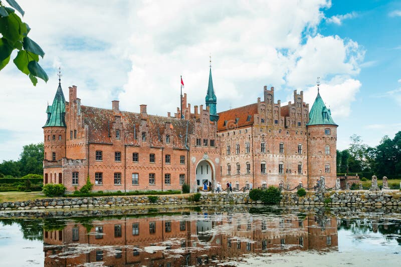 Egeskov Castle on Funen Island in Denmark Stock Photo - Image of fort ...