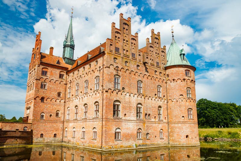 Egeskov Castle on Funen Island in Denmark Stock Image - Image of ...