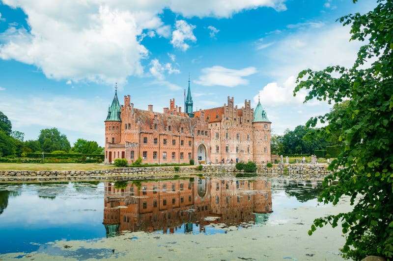 Egeskov Castle on Funen Island in Denmark Stock Image - Image of ...