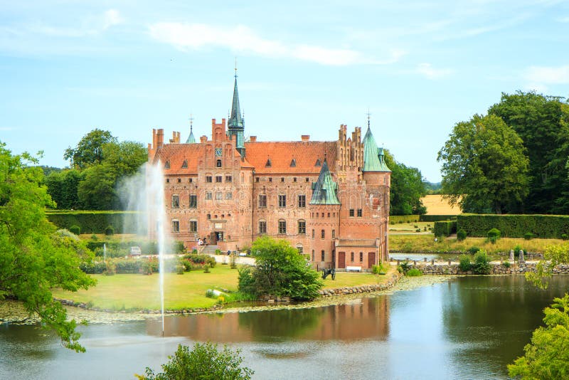 Egeskov slot in Denmark stock photo. Image of fairy, northern - 72770320
