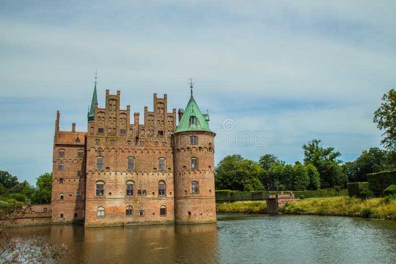 Egeskov slot in Denmark stock image. Image of attraction - 72770389