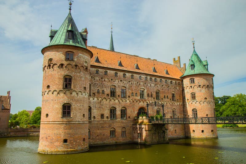Egeskov slot in Denmark stock photo. Image of museum - 73473872