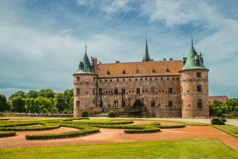 Egeskov slot in Denmark stock photo. Image of museum - 73473872