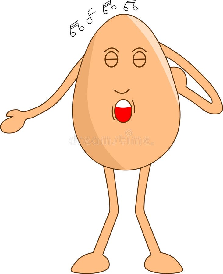 Singer Egg Cartoon - Singer Egg Cartoon Singing a Song. Vector ...