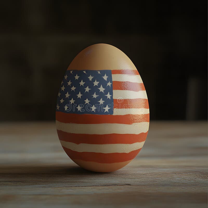 An Egg with the American Flag is on the Table. AI Stock Illustration ...