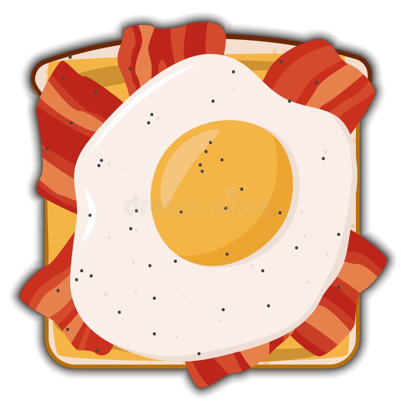 Egg and Becon Tasty Sandwich with Shadow Stock Vector - Illustration of ...