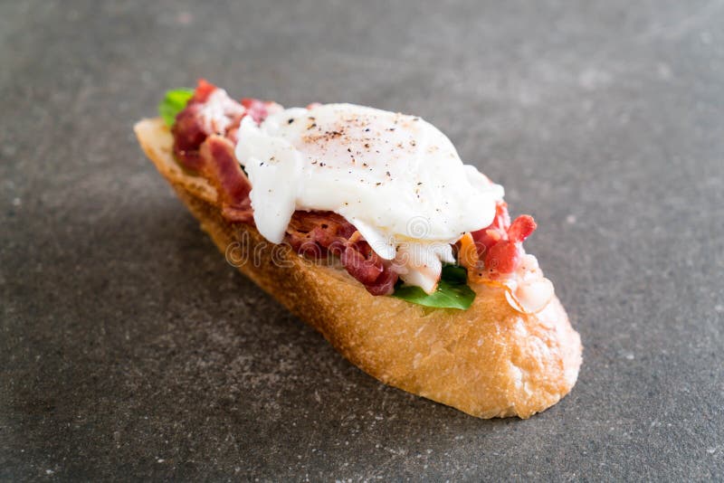 Egg Benedict with Bacon and Rocket Stock Image - Image of salad ...