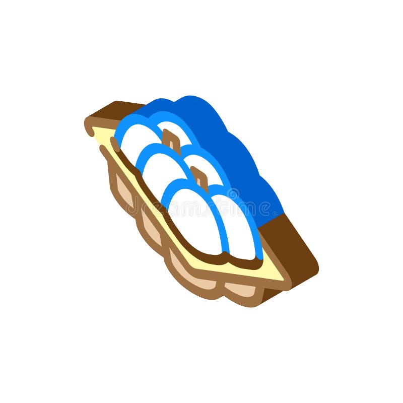 Egg Box Hen Isometric Icon Vector Illustration Stock Illustration ...