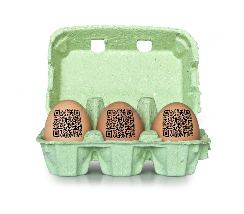 Egg box with QR codes stock photo. Image of green, eggs - 47042208