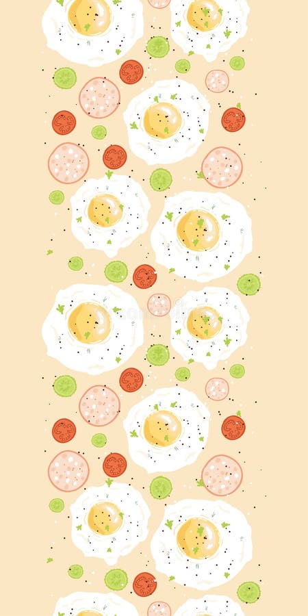 Breakfast Vertical Banner Collection. Various Food Background. Engraved ...