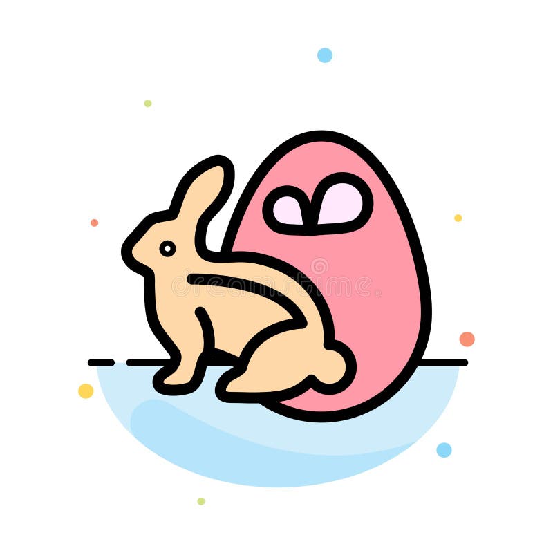 Egg, Bunny, Easter, Rabbit Abstract Flat Color Icon Template Stock ...
