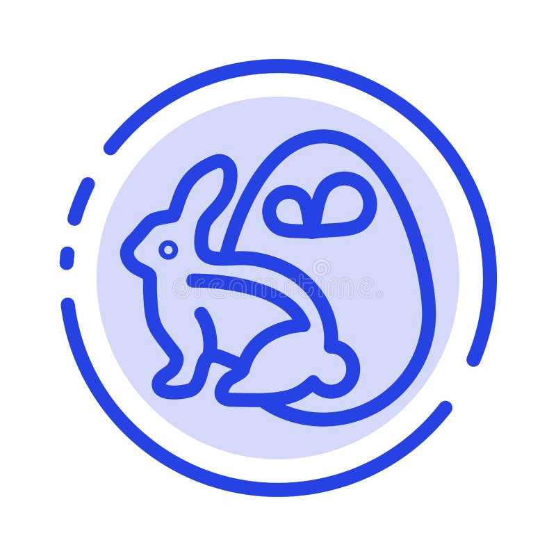 Egg, Bunny, Easter, Rabbit Blue Dotted Line Line Icon Stock Vector ...