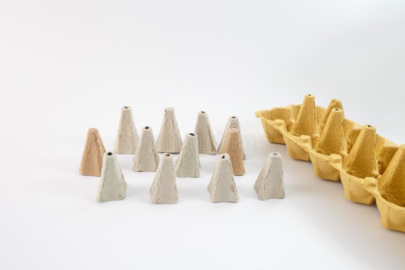 Egg Carton Cones, Part of the Packaging Material, Possibly Used for DIY ...