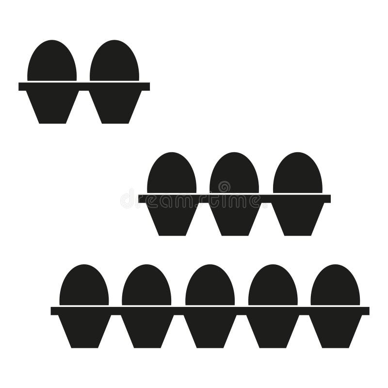 Egg Carton Icons Set. Various Egg Container Sizes. Vector Illustration ...