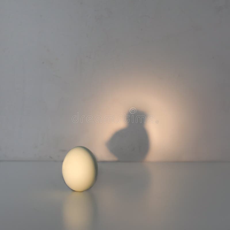 Egg Casting Shadow of Chicken. Creative Conceptual Photo Stock Photo ...