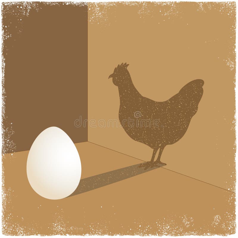 Egg Casting Shadow of Chicken Stock Vector - Illustration of concept ...