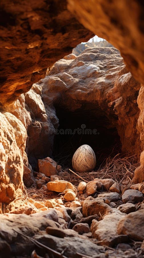 A egg in a cave stock illustration. Illustration of rock - 290764490