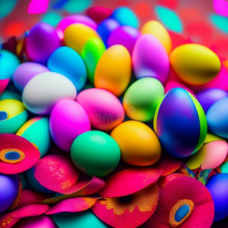 Egg-cellent Neon Easter Eggs - AI Generated Illustration Stock ...