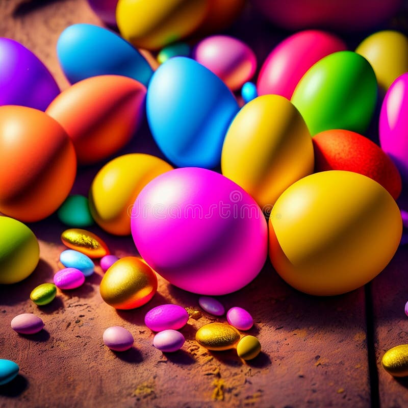 Egg-ceptional Multicolored Delights - AI Generated Illustration Stock ...