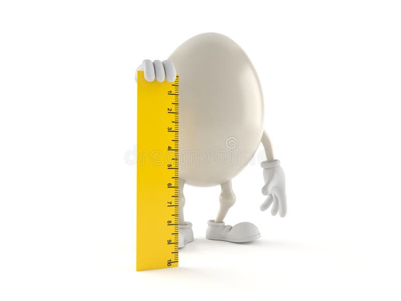 Egg Character Holding Ruler Stock Illustration - Illustration of ...