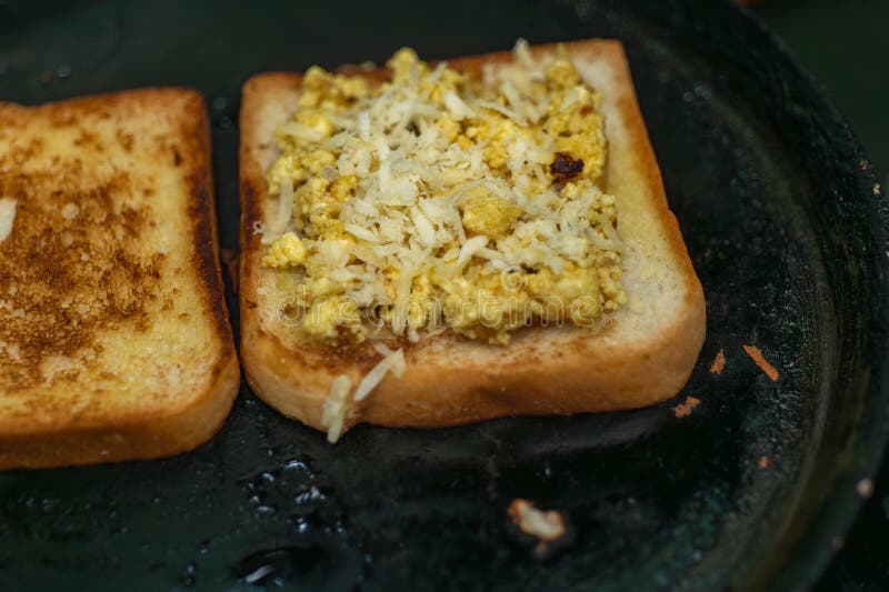 Egg and Cheese Toast stock photo. Image of yummy, tasty - 346312786