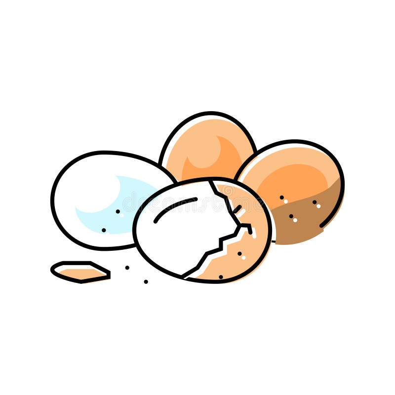 Egg Chicken Shell Color Icon Vector Illustration Stock Illustration ...