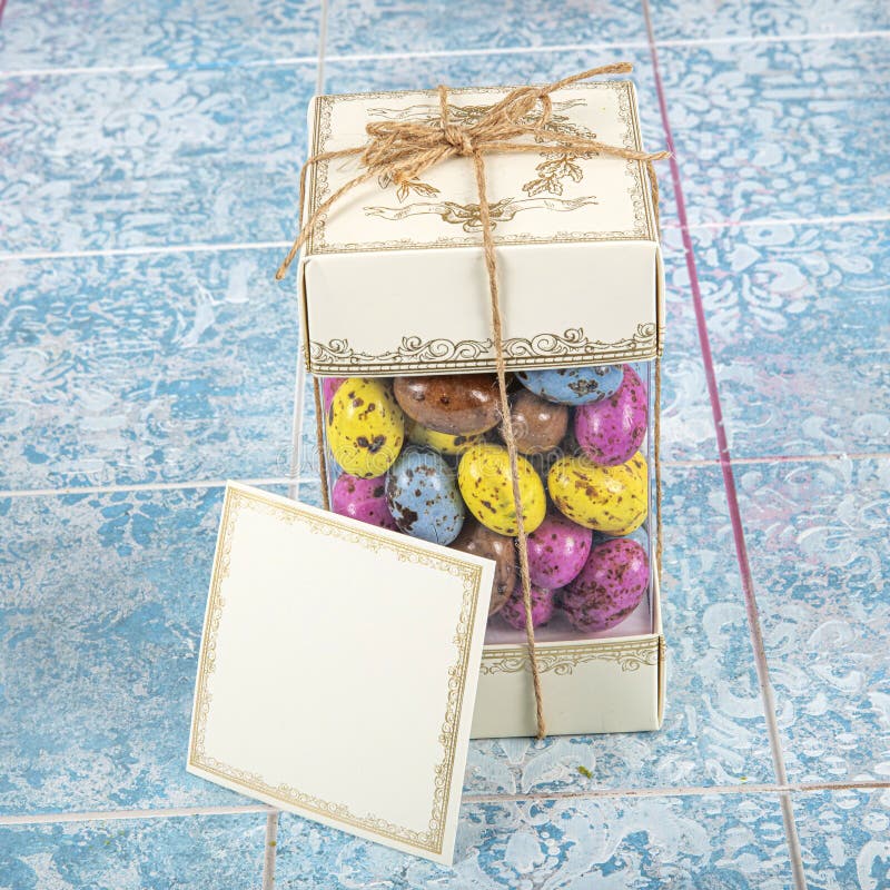 Egg Chocolate Gift Box. Pink, Blue and Lime Green or Yellow Chocolate ...