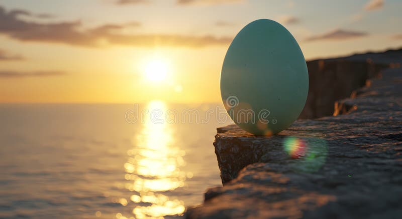 Ocean Sunset Egg stock illustration. Illustration of landscape - 378265114