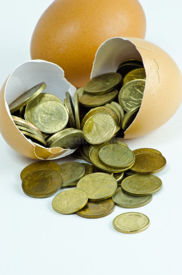 Egg coin stock image. Image of isolated, cuve, change - 25289733