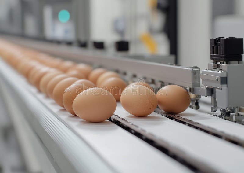 Egg Collection Systems, Automatic Conveyor Belts on Which Fresh Eggs ...