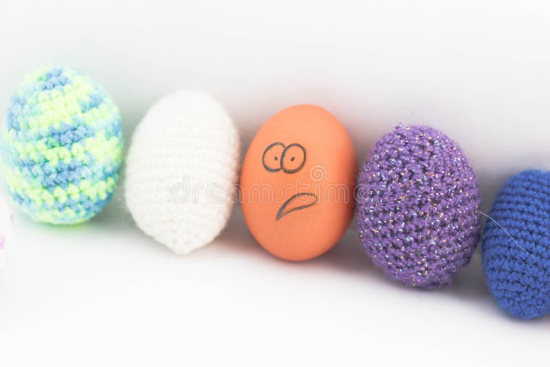 Egg with confused face stock image. Image of colored - 80622833