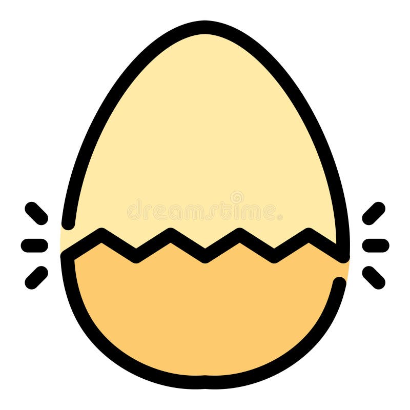Egg Crack Work in Progress Icon Flat Line Style Illustration ...