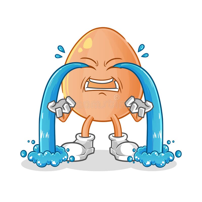Egg Crying Illustration. Character Vector Stock Illustration ...
