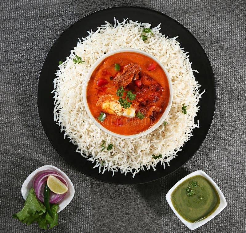 Egg Curry and Rice, Indian Dish Stock Photo - Image of spices, cream ...