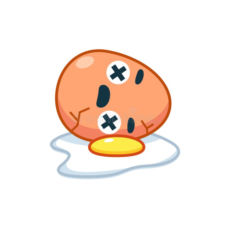 An Egg with Dead Eyes. Isolated Vector Illustration Stock Illustration ...