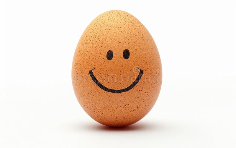 Egg Delighted with a Smile Isolated on White Background, Stock Photo ...