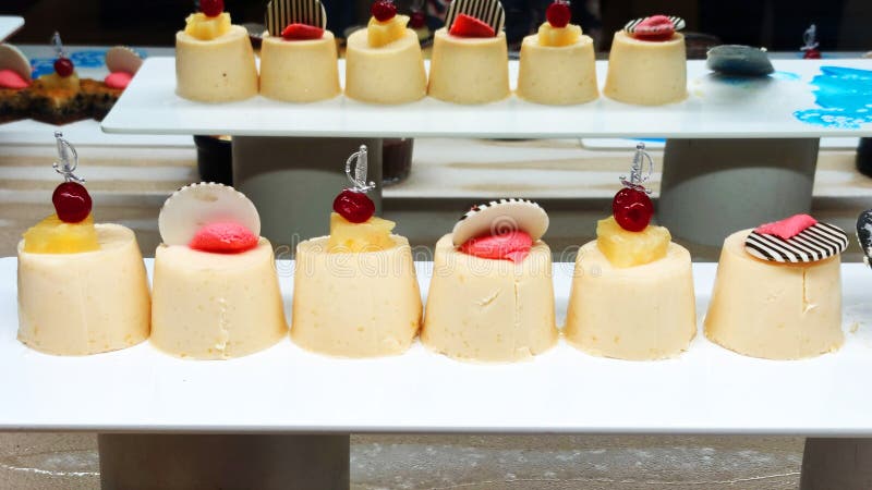 Egg Dessert Pudding with Berry Decor Close-up Stock Photo - Image of ...